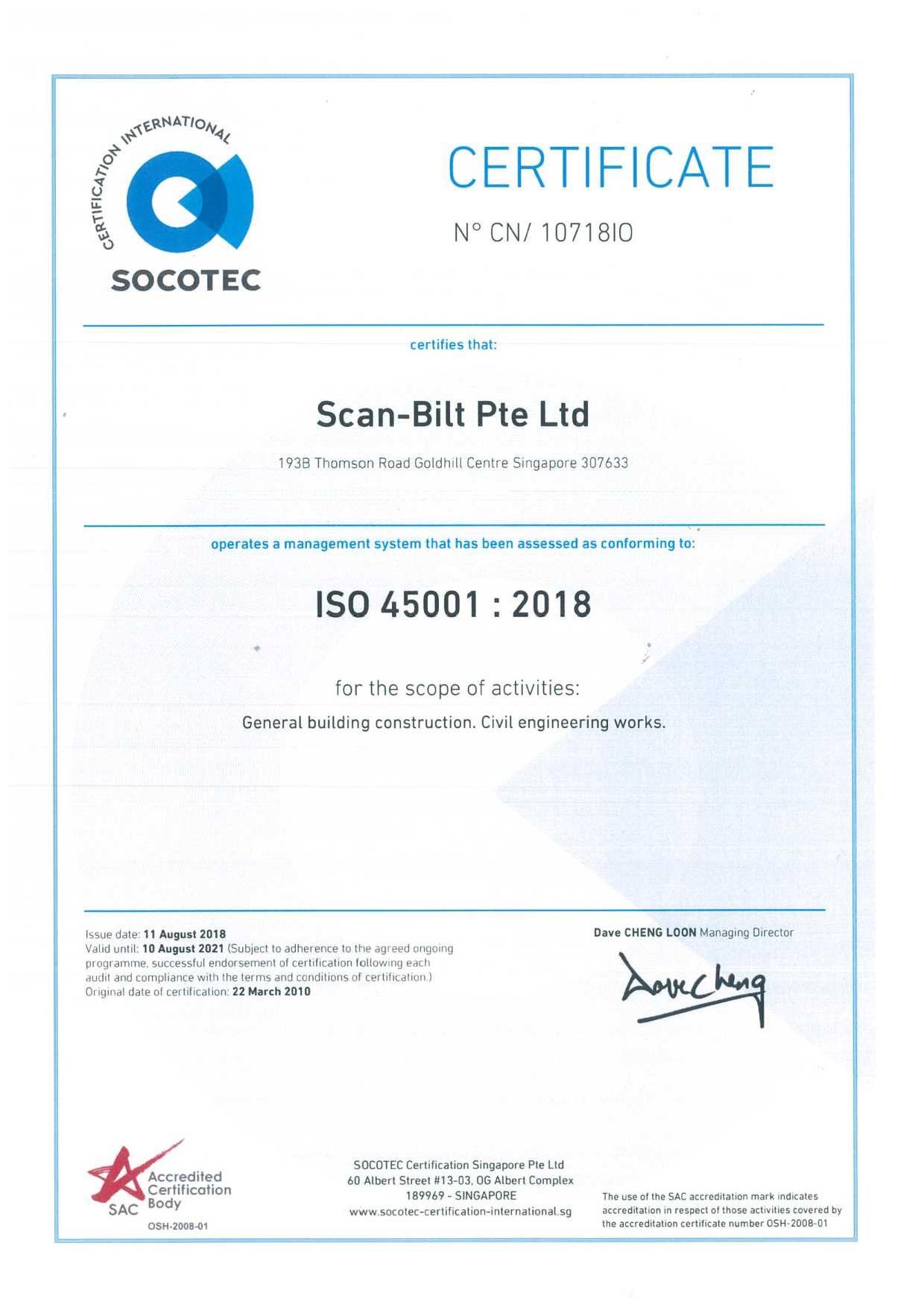 Certificates & Awards – Scan-Bilt